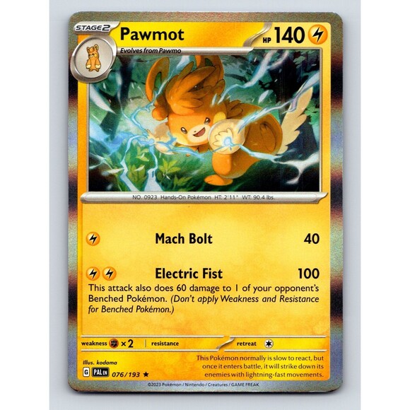 Pokemon | Games | Stage 2 Pawmot Hp 4 Mach Bolt Attack Electric Fist ...